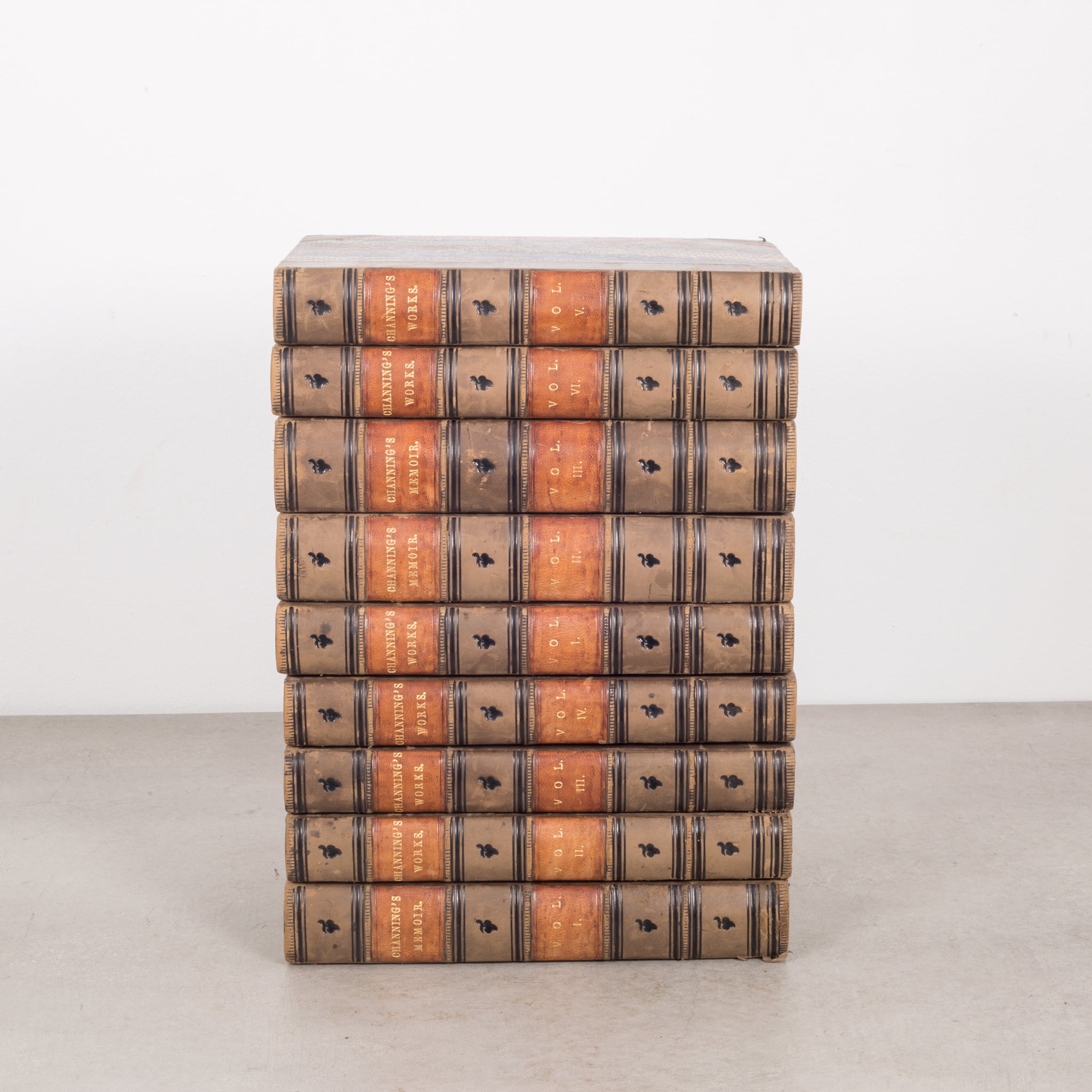 Leather Bound William Channing's "Works and Memoirs" pub. 1841-1847 ...